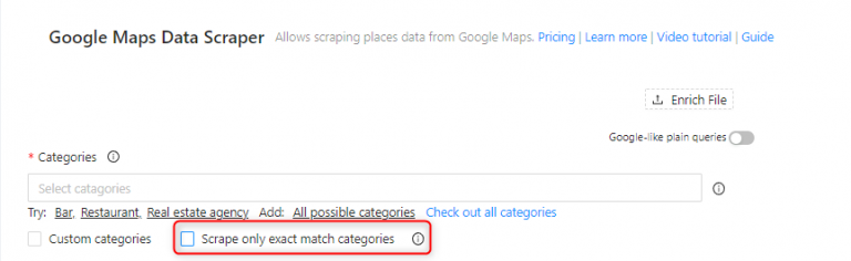 Google Maps Data Scraper Filters | Outscraper