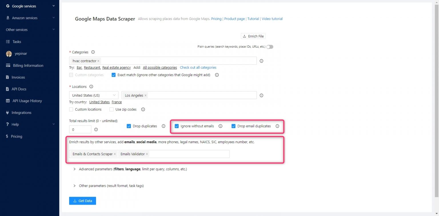 Enrichment Services for Google Maps Scraper | Outscraper